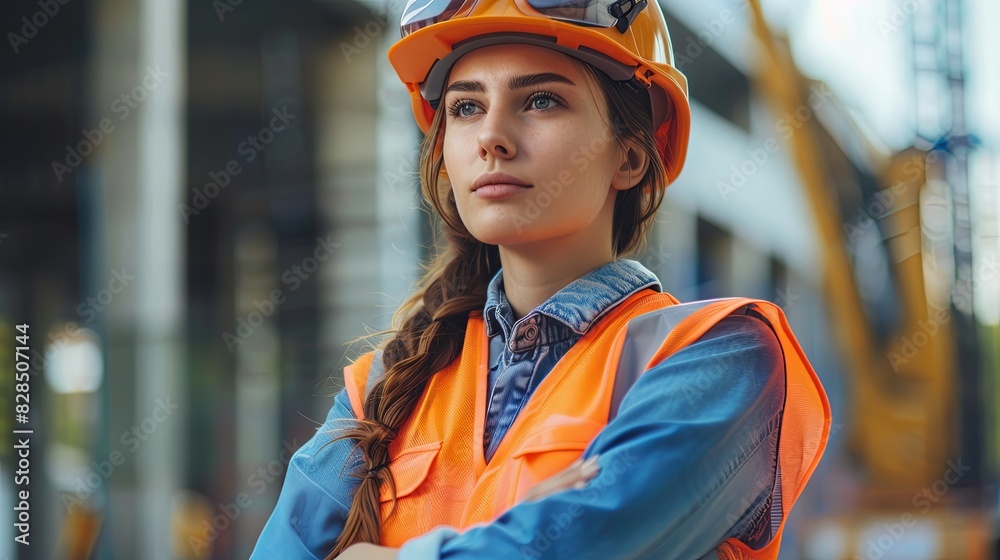 Confident Woman Leading Construction Site Stock Photo | Adobe Stock