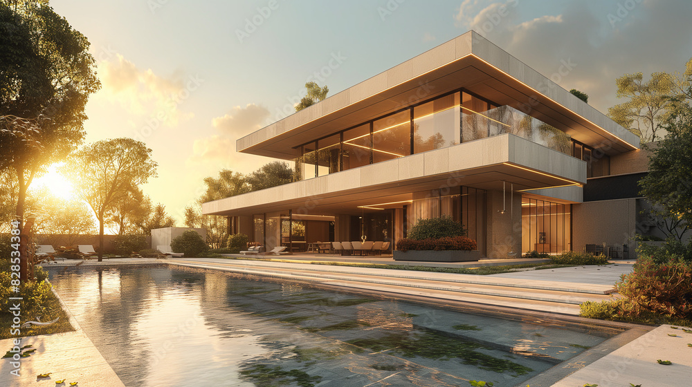 ultra-luxury house nestled in an exclusive location. Rendered ...