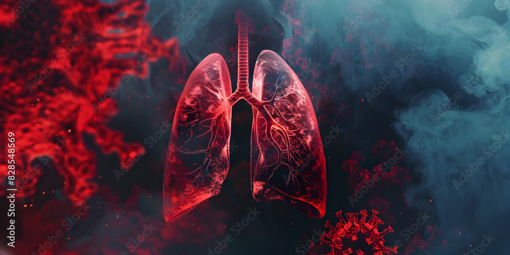 Human lungs anatomy on scientific background. 3d illustration Lungs of ...