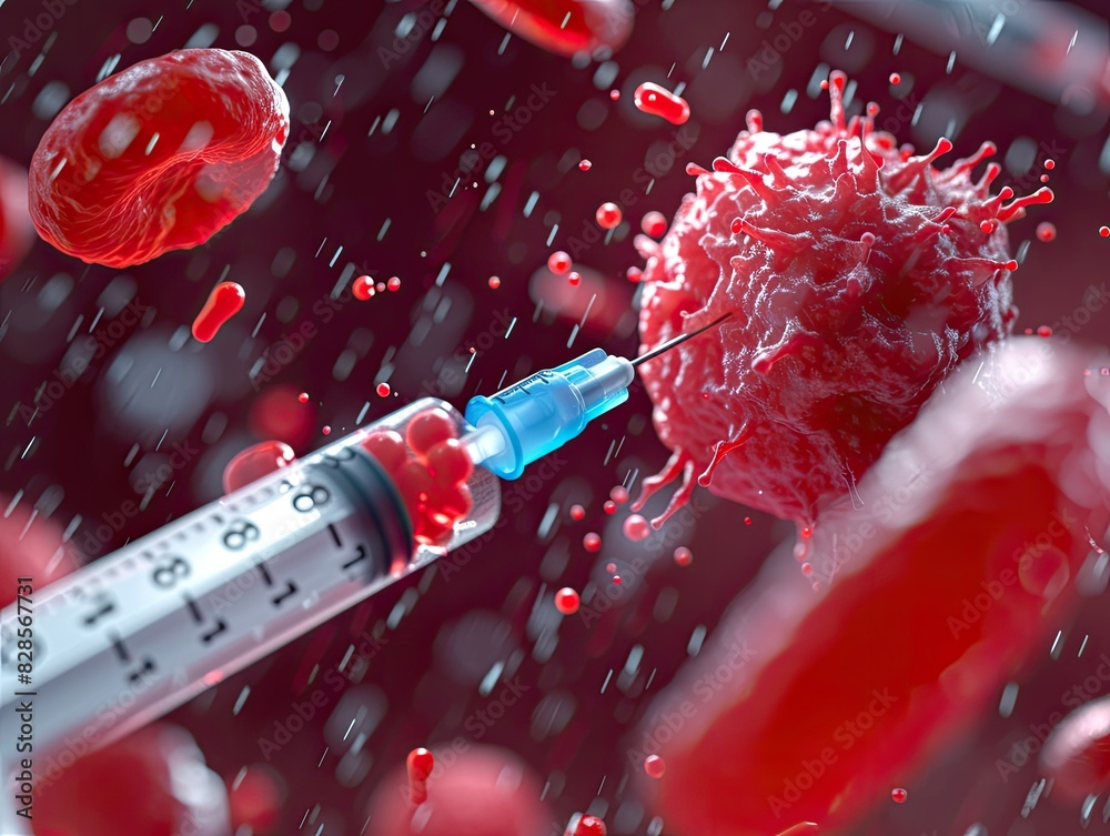 Red blood cells moving through the blood vessel, highlighting their ...