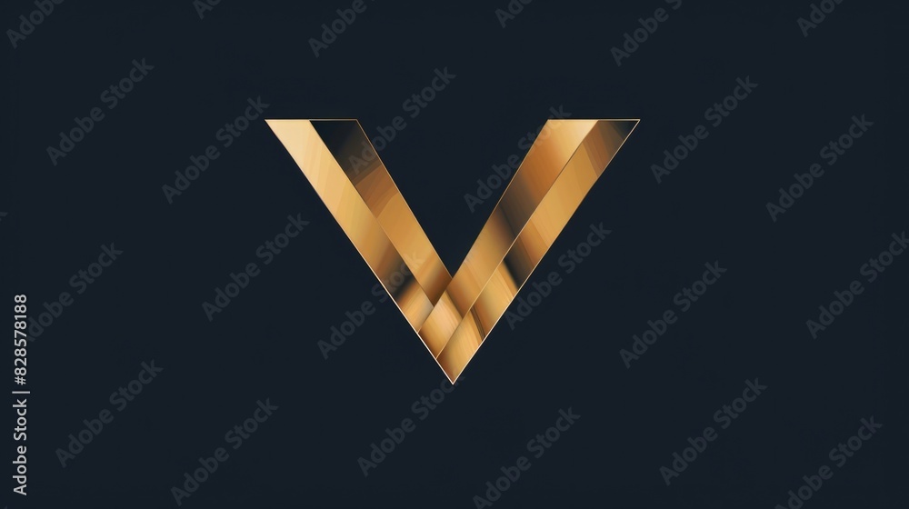 Simple and elegant gold V logo on a black background. Perfect for ...