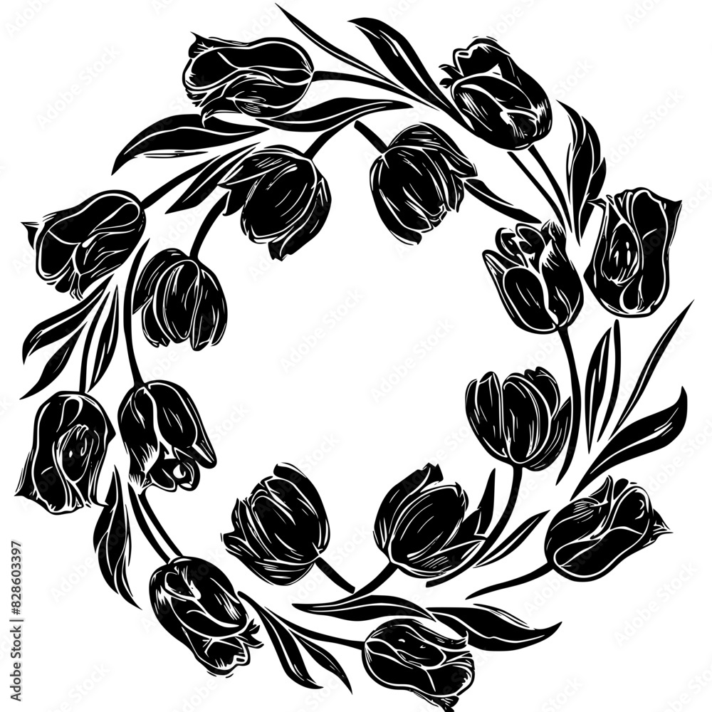 Tulip silhouette, Tulip svg, Tulip png, Tulip illustration, Tulip ...