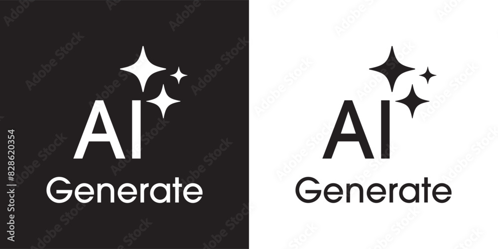 Generate AI icon. Artificial intelligence and Machine learning ...