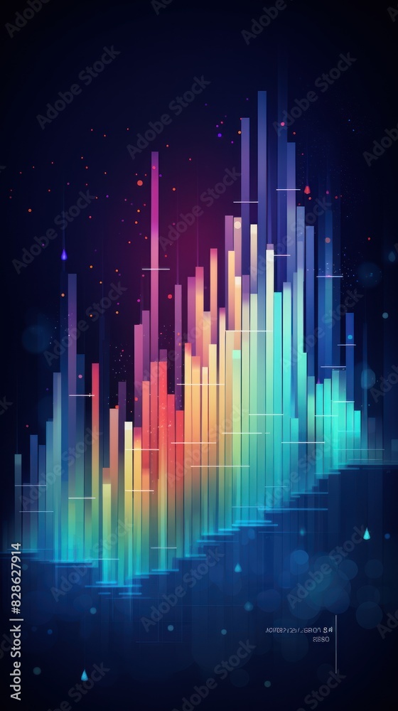 Colorful abstract statistics chart wallpaper background illustration ...