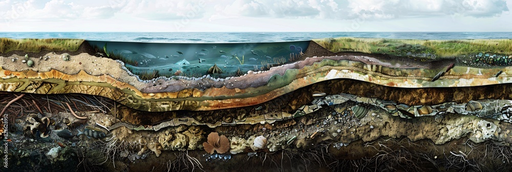 Side view cutaway showing sea level and ground level, illustrating the ...