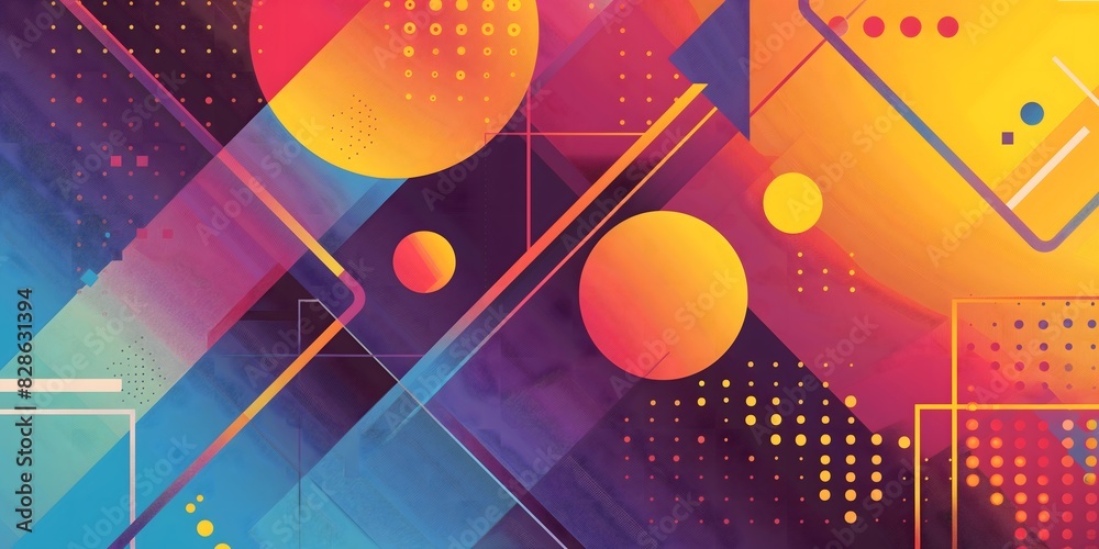 Geometric gradient backdrop intersecting shapes vibrant colors ...