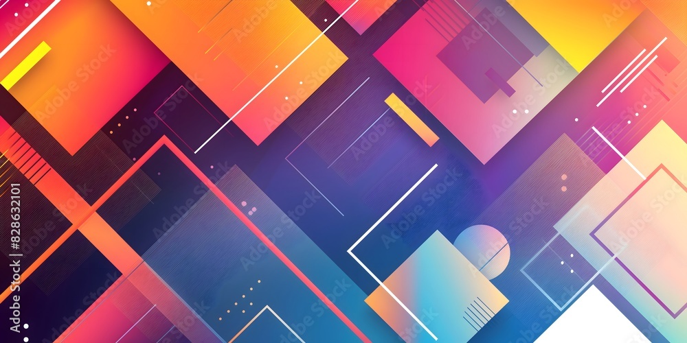 Geometric gradient backdrop intersecting shapes vibrant colors ...