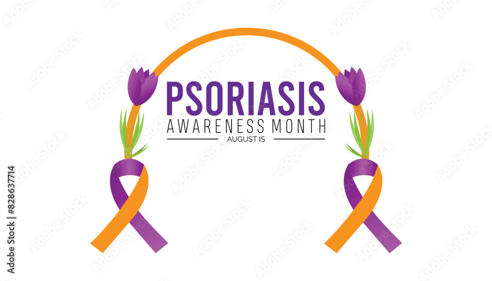 psoriasis awareness month is observed every year on August.banner design template Vector ...