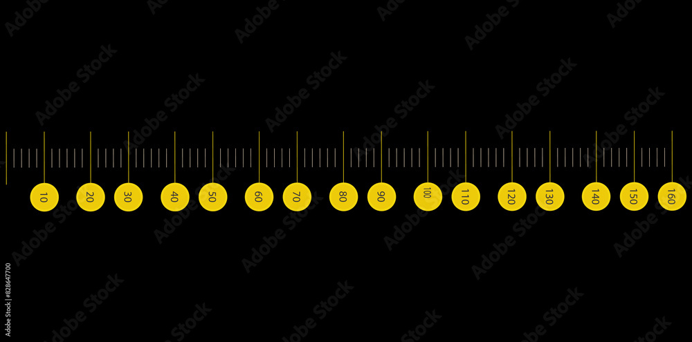 Horizontal Ruler Icon Isolated On Black Background, Hand Drawn ...