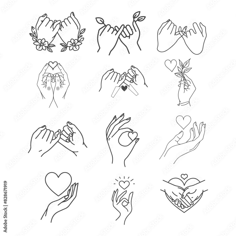 Pinky Promise Best Friend Love Hands To Pinky Promise Line Art Of