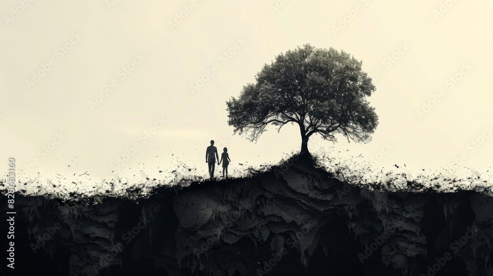 contemporary and simple family tree design with sleek lines and minimal ...