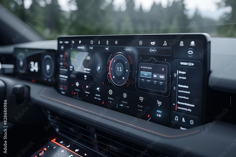 make an image of car information system with AI voice mail system ...