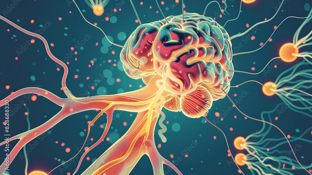 Artistic representation of neural networks and brain cells ...
