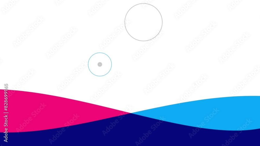 Vidéo Stock 2D flat Animations movement of bule pink water surface wave ...