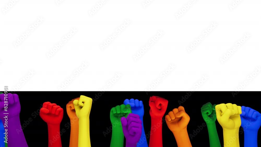 Rainbow Hands Lower Third On Alpha Loop for LGBT pride month on a ...