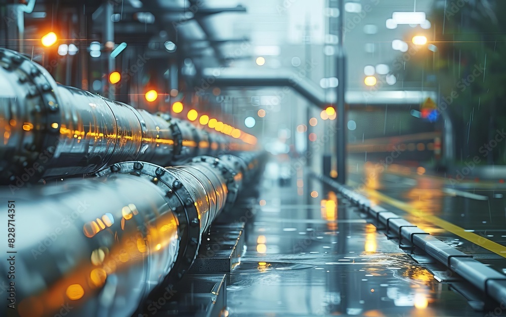 Cutaway view of an urban street showing the network of underground ...