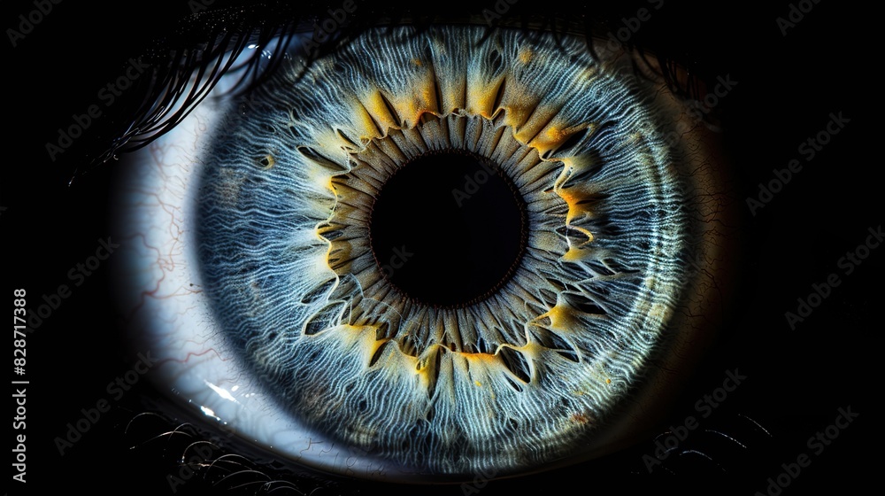 High resolution anatomy of the human eye highlighting the iris and vasculature Stock ...