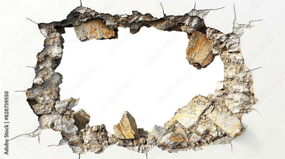 Hole breaking through wooden wall, cut out Stock Photo | Adobe Stock