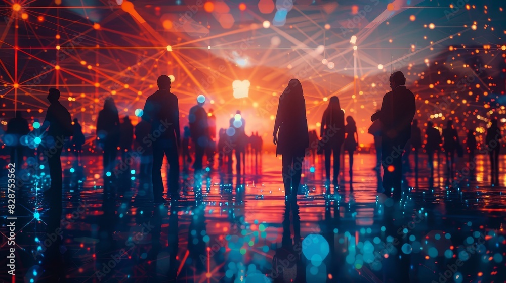 Digital and Technology Group concept, people and crowd connected to ...