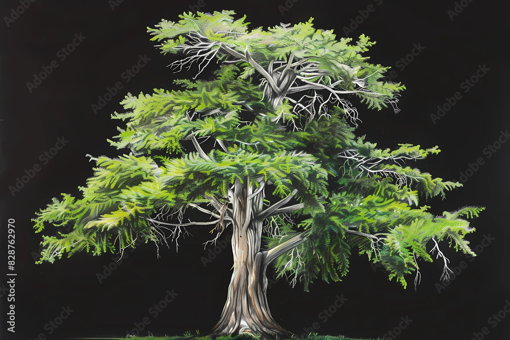 Mediterranean cypress (Cupressus sempervirens) (Colored Pencil ...