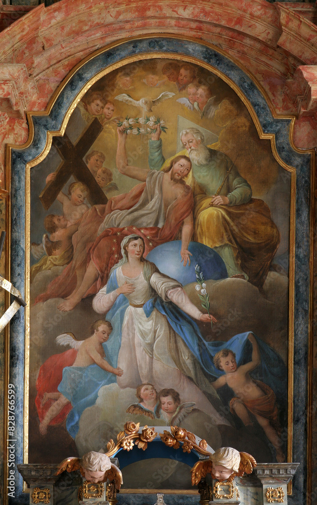 Foto de Coronation of the Virgin Mary, altar painting on the main altar ...