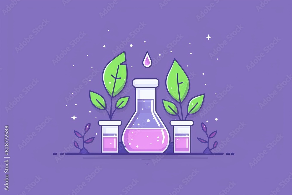Eco friendly chemistry with test tubes and leaves vector illustration ...