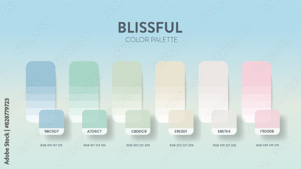 Color palette guide in Blissful colour theme collections. Color ...