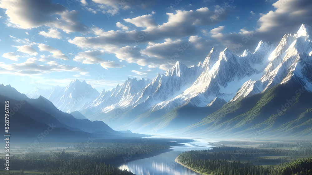 "Glacial Haven: A Pristine Lake Gleaming Amidst Towering Peaks ...