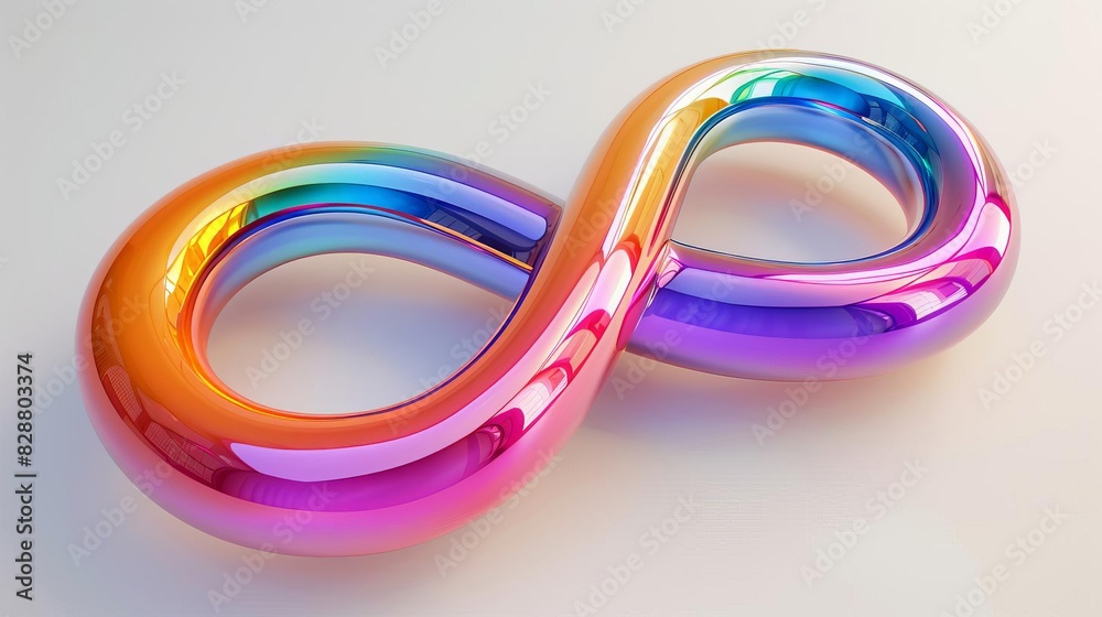 bright multicolored infinity symbol representing neurodiversity 3d ...