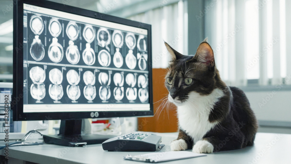 medical procedures and operations for animals. cat in a veterinary ...