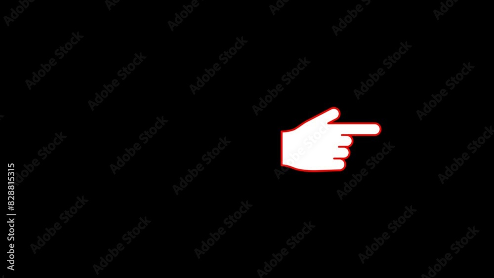 Hand pointing right icon animation with transparent background Alpha ...