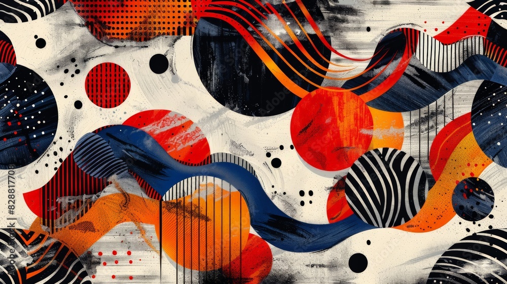 Design modern pattern art with abstract geometry. Use bold shapes and ...