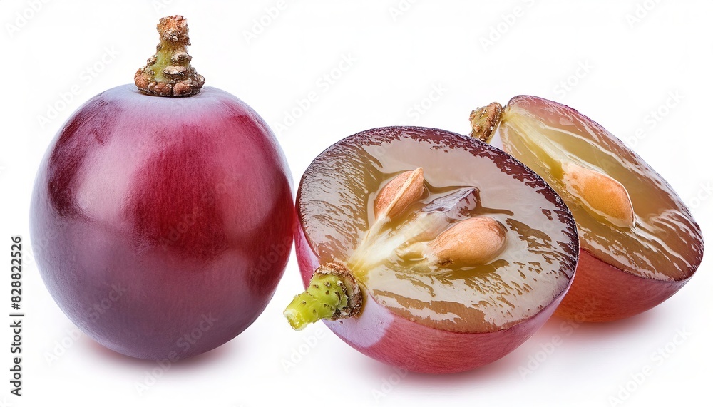 Vitis labrusca Concord grapes, isolated on white background. various ...