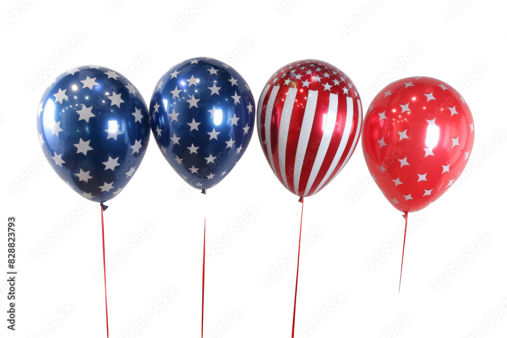 4th of July balloons, isolated on solid white background, PNG di-cut ...