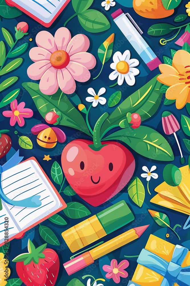 Banner design for Teacher Appreciation Day featuring a blend of flowers ...