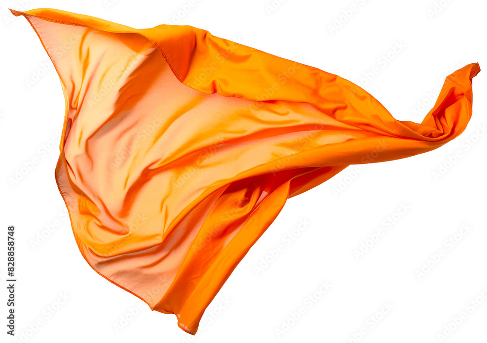 Orange color fabric drapery, isolated on transparent background, png ...