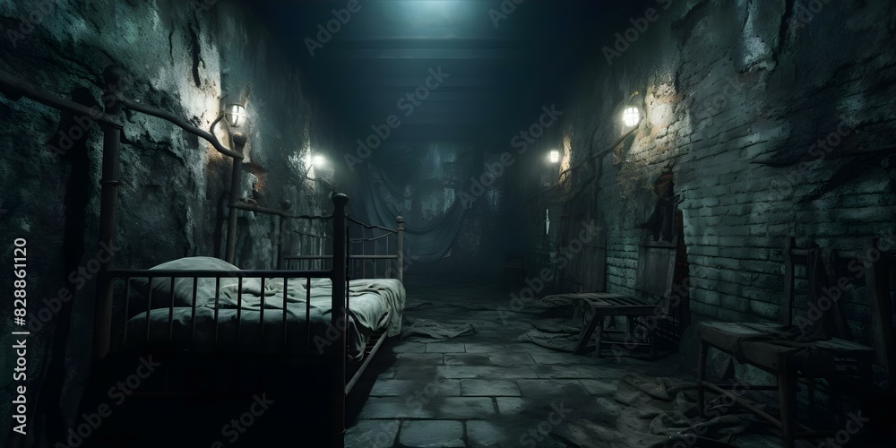 Experience eerie abandoned prison cell at night with looping haunting ...