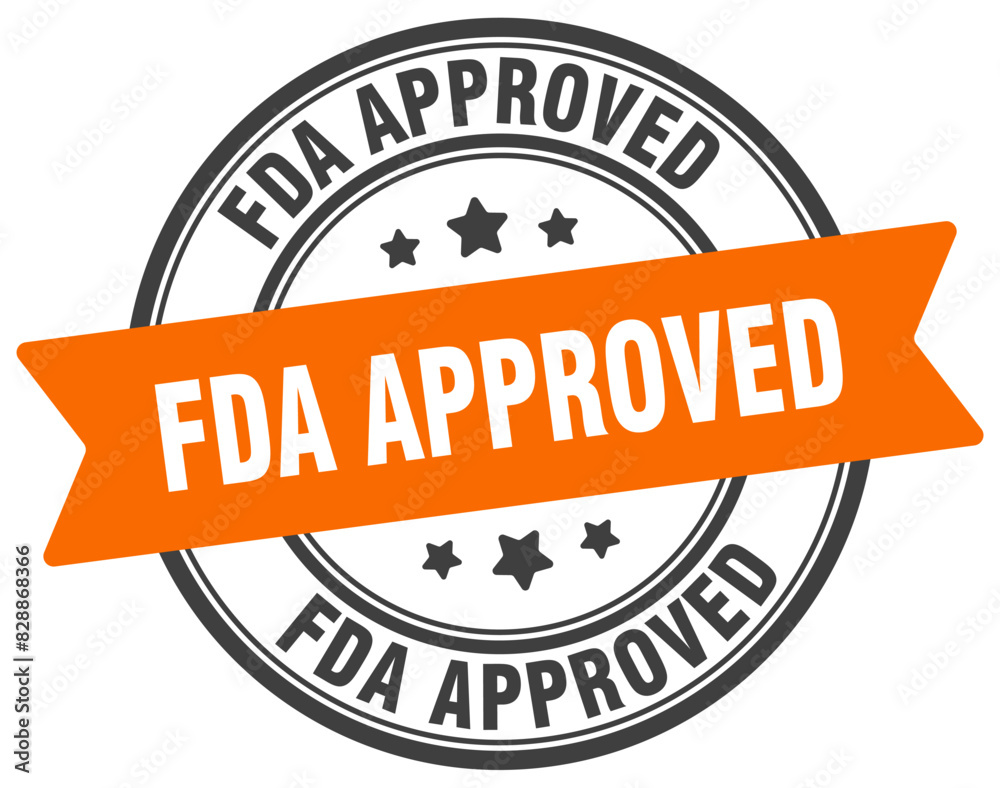 fda approved stamp. fda approved label on transparent background. round ...