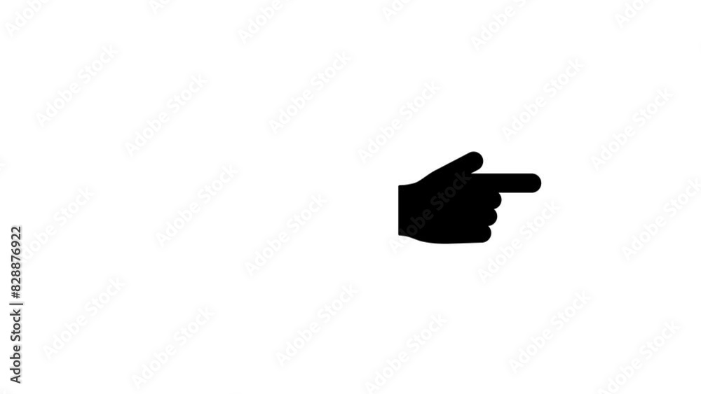 Hand pointing right icon animation with transparent background Alpha ...