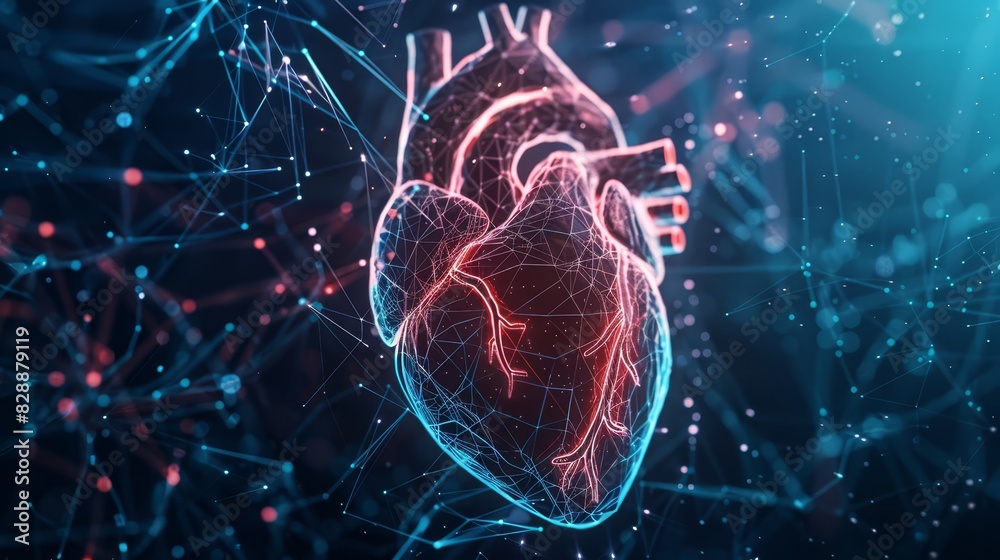 Human heart medical structure. Blood supply system. Hypertension ...