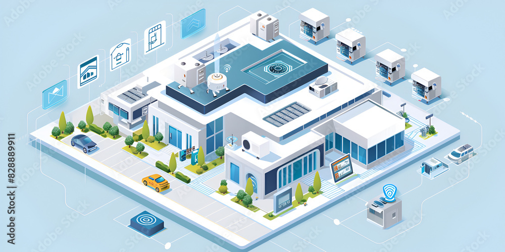 Modern Hospital Isometric Illustration, Healthcare Facility in 3D ...