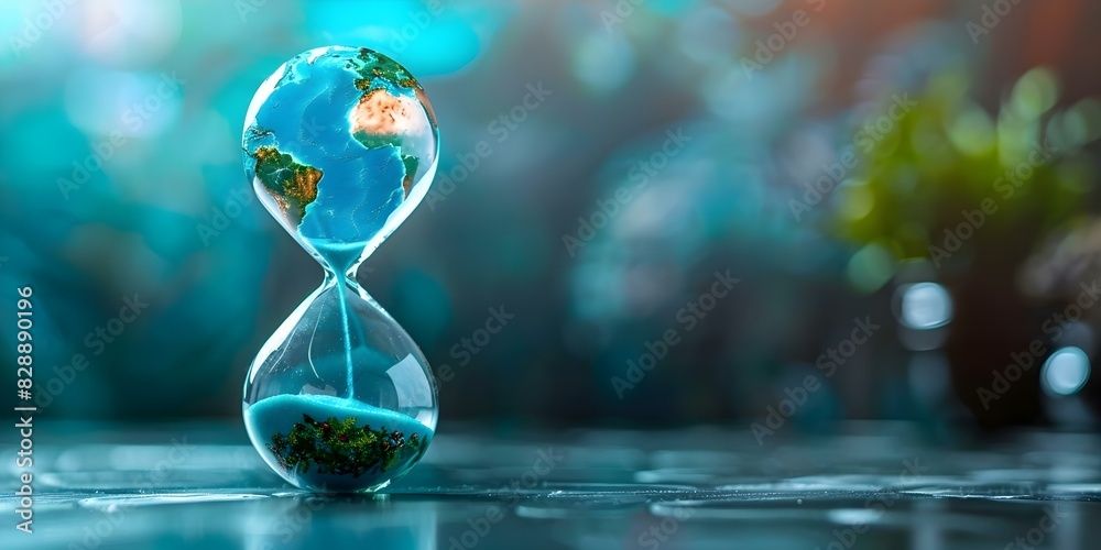 Earths climate depicted in hourglass shape symbolizing environmental ... Earths climate depicted in hourglass shape symbolizing environmental ...