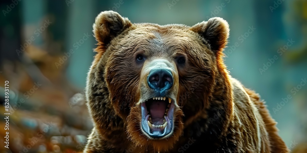 Bear with open mouth displaying teeth. Concept Wildlife Photography ...