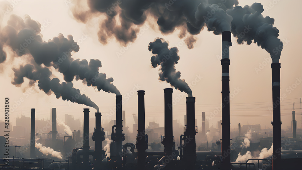 Smoke and air pollution. Pollution of the atmosphere. air pollution ...