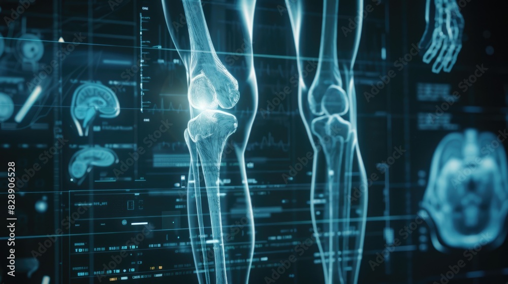 Knee scan, medical animation graphics, knee pain, treatment Stock ...