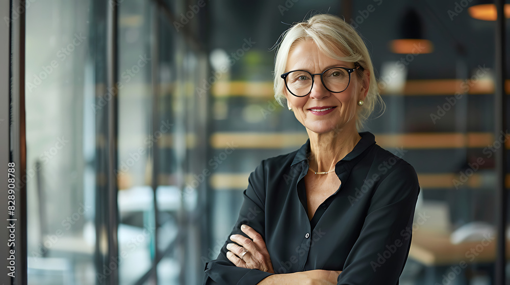 Smiling and confident senior businesswoman, a mature professional ...