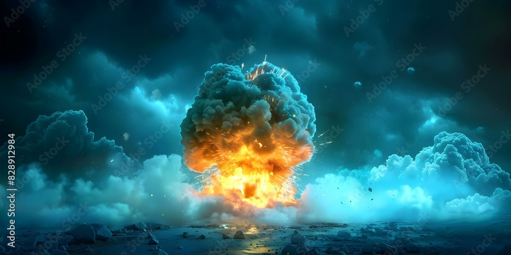 Devastating impact of a nuclear bomb symbolizing the end and war ...