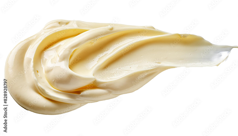 Mayonnaise spread isolated on transparent, top view, with clipping path ...
