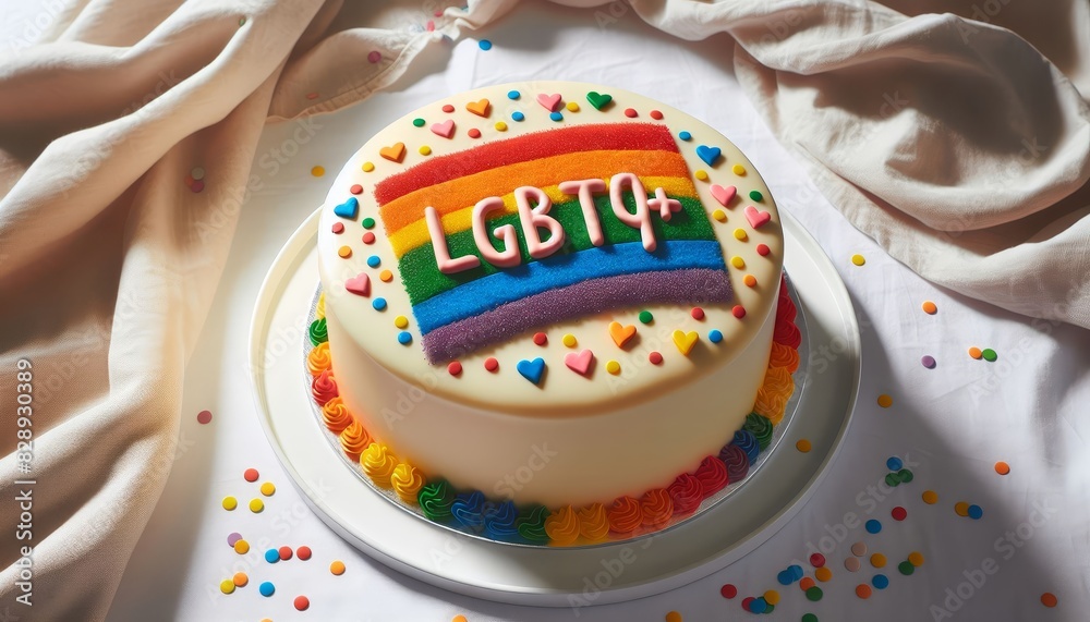 Rainbow-themed LGBTQ+ celebration cake - A beautifully decorated cake ...