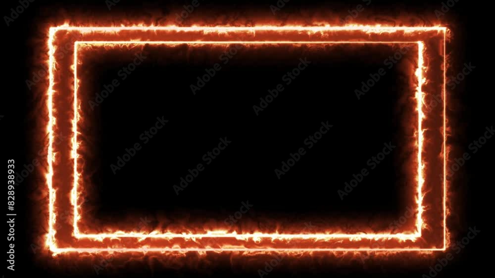 Rectangular Fire effect Animation. Fire Flame Gradually Appearing in A ...